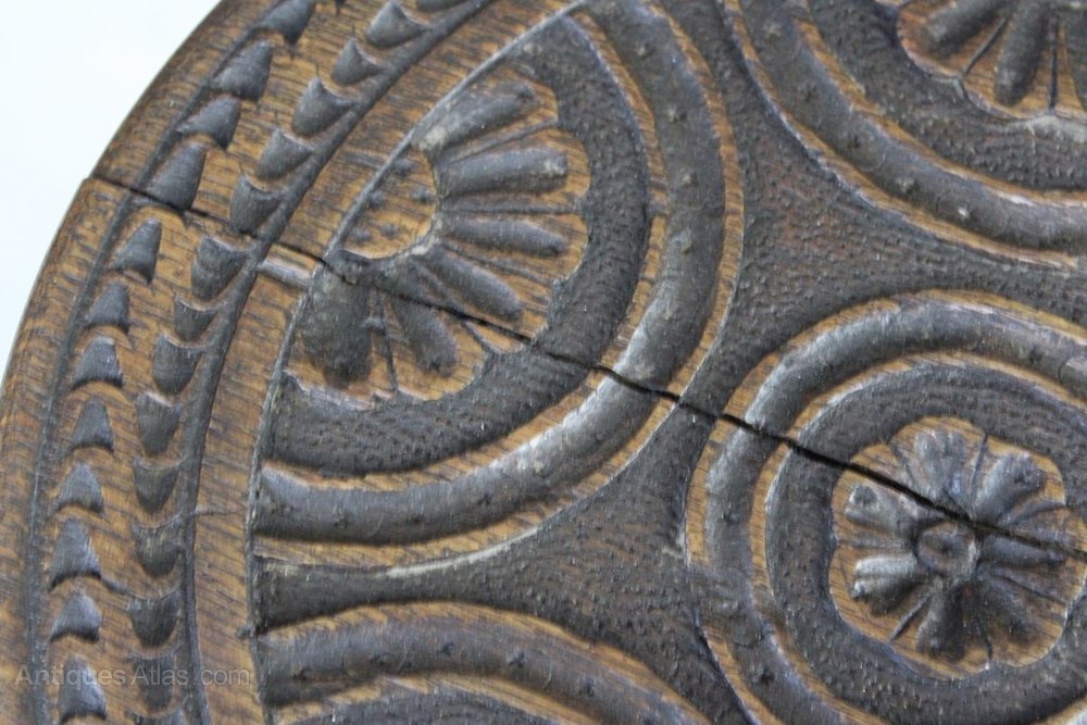 Antique Carved Oak Bobbin Turned Stool - Antiques Atlas