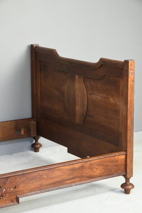 Antique French Walnut Bed Frame - Antiques Atlas