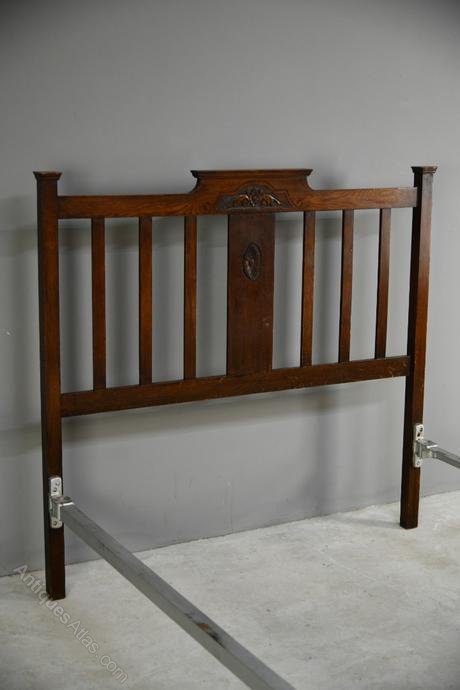 Antique Oak Double Bed Frame 4ft 6 - Antiques Atlas