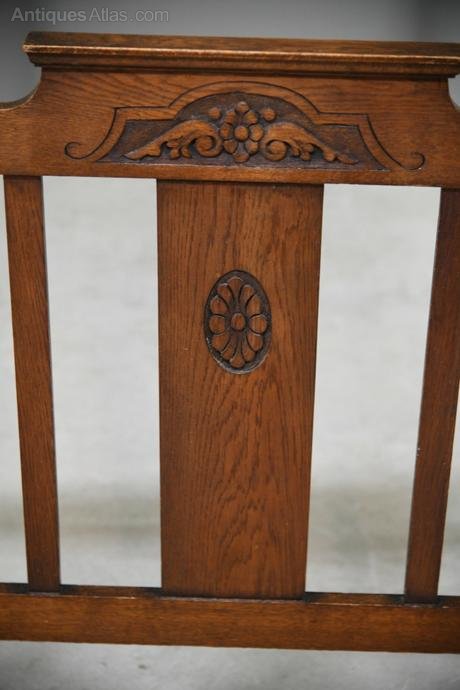 Antique Oak Double Bed Frame 4ft 6 - Antiques Atlas