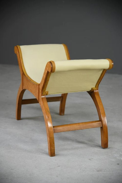 Antiques Atlas - Birds Eye Maple X Frame Stool