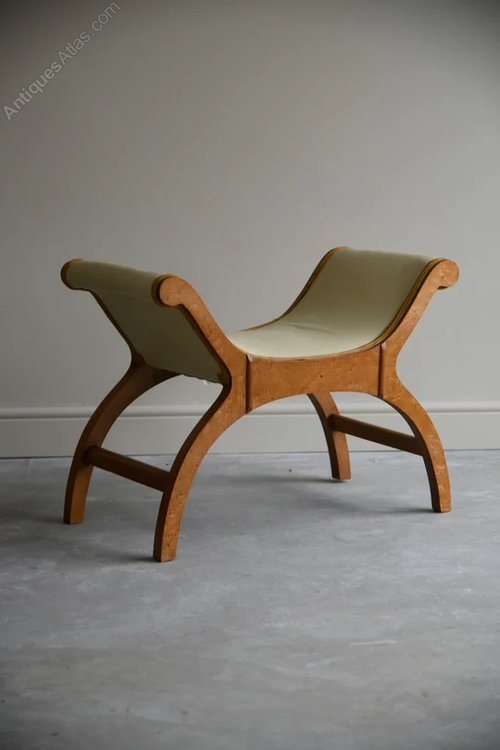 Antiques Atlas - Birds Eye Maple X Frame Stool