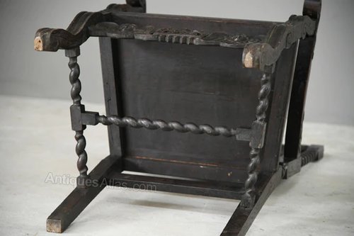 CAROLEAN STYLE OAK CHAIR - Antiques Atlas