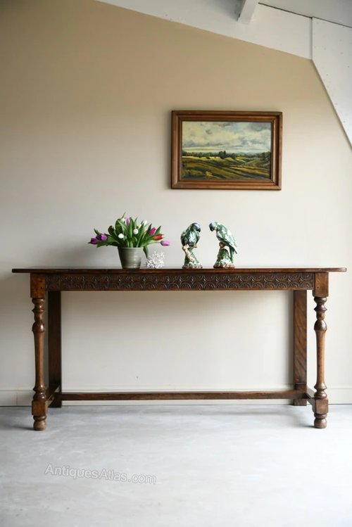 Large Oak Serving Table. - Antiques Atlas