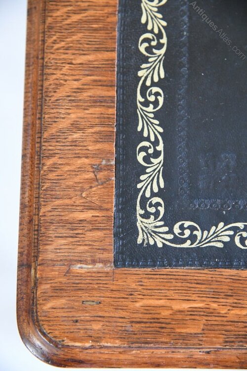 Edwardian Oak Writing Table as818a4287 / 9814804 - Antiques Atlas