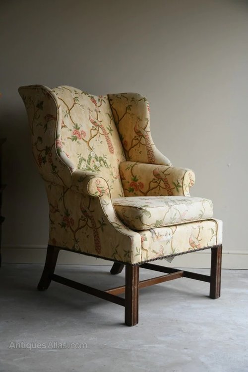 GEORGIAN STYLE WING BACK ARMCHAIR - Antiques Atlas