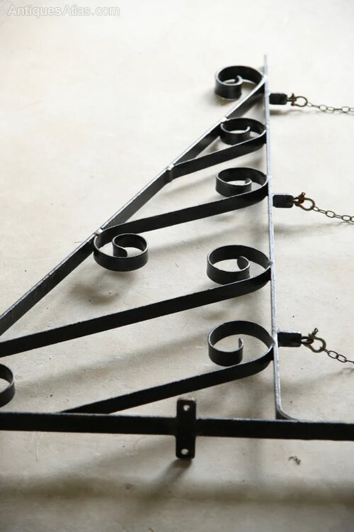 Antiques Atlas - Large Black Wrought Iron Sign Hanger as818a4772 / 8357284