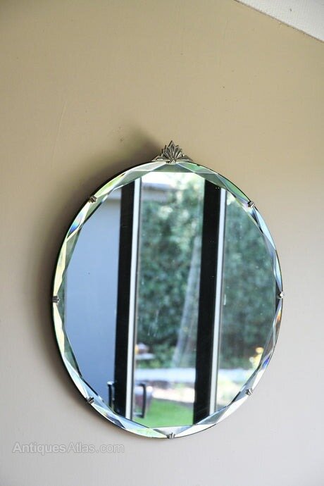 Antiques Atlas - Large Round Bevel Edge Mirror