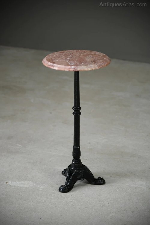 Antiques Atlas - Marble & Cast Iron Table.