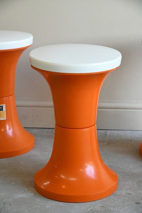 Antiques Atlas - Set 4 Retro Orange Plastic Stools By Judge as818a4224 ...