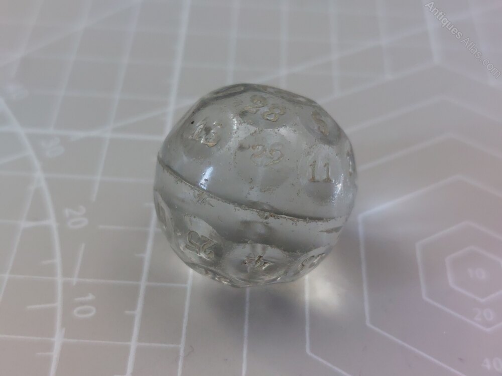 Antiques Atlas - Vintage Czech Glass 32 Sided Die Crystal Ball Dice ...
