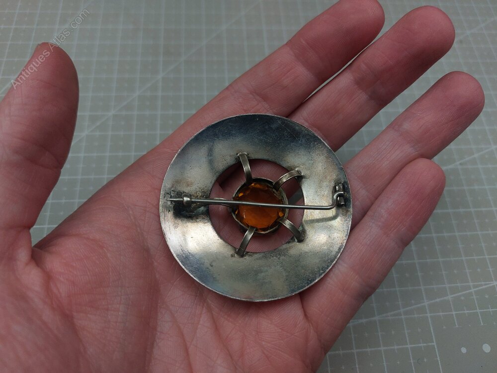 Antiques Atlas - Vintage Scottish Thistle Cairngorm Sash Pin Brooch ...