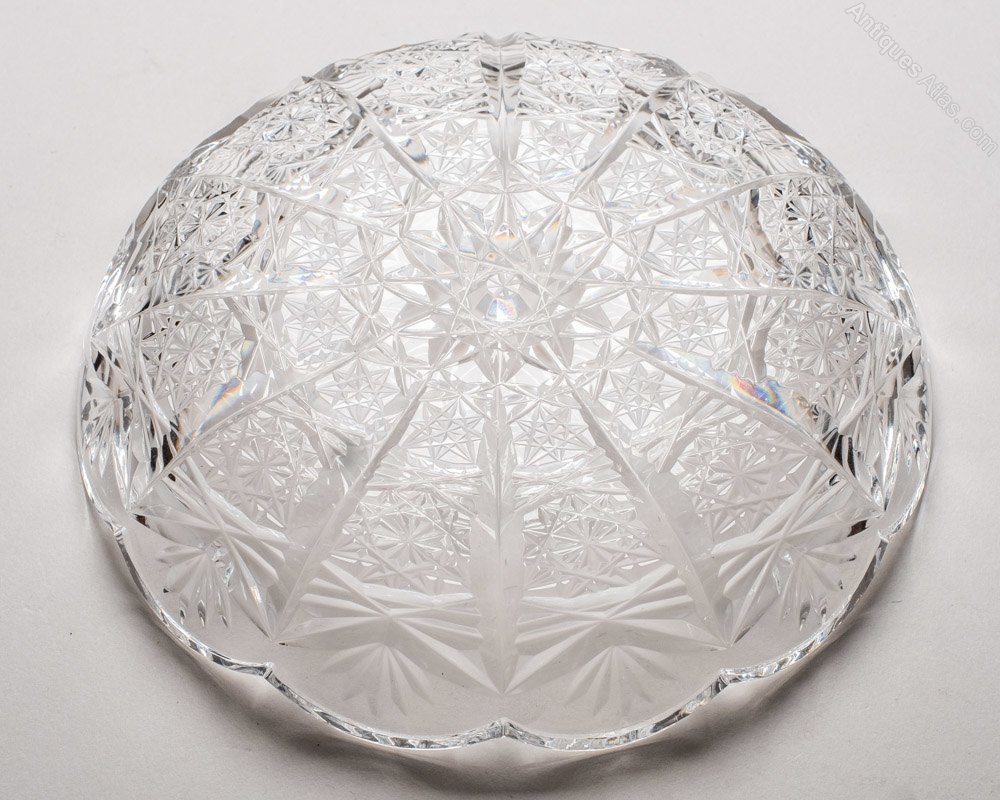 Antiques Atlas - Gorgeous Set Of 6 Cobweb Cut Glass Dishes, C1930