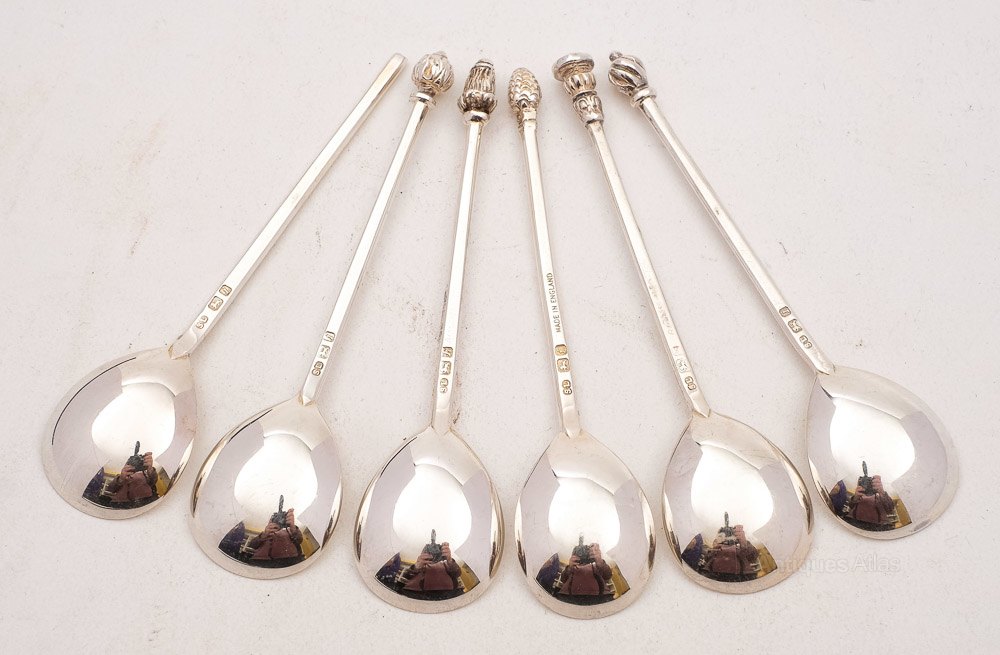 Antiques Atlas - Vintage Silver Collection Of Tea Spoons, 1964