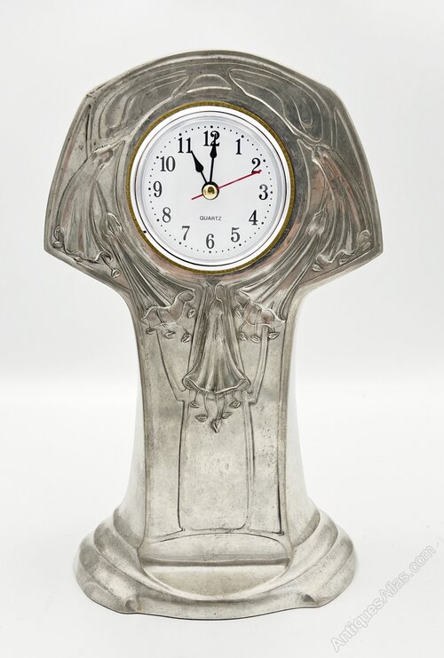 Antiques Atlas - Kayserzinn Art Nouveau Mantel Clock asw1265a011 / KAYSER!