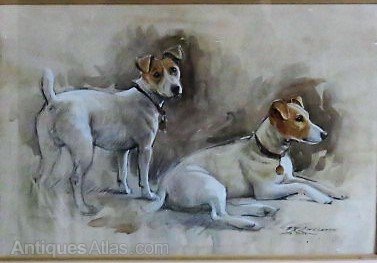 Antiques Atlas - Jack Russell Watercolour By Barrie R Linklater as565a391