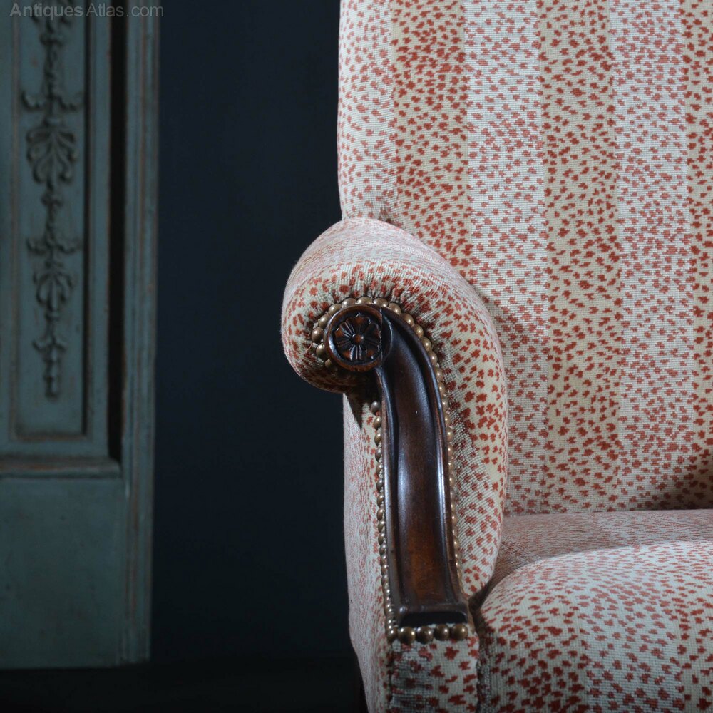 Georgian Mahogany Camel Back Armchair - Antiques Atlas