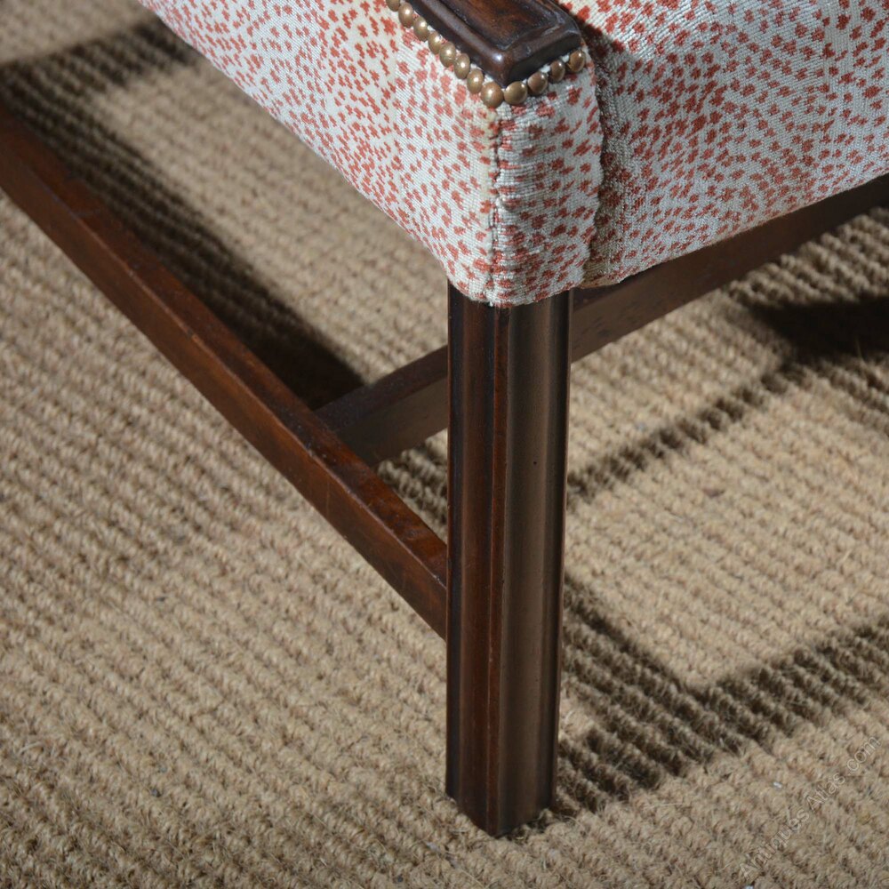 Georgian Mahogany Camel Back Armchair - Antiques Atlas