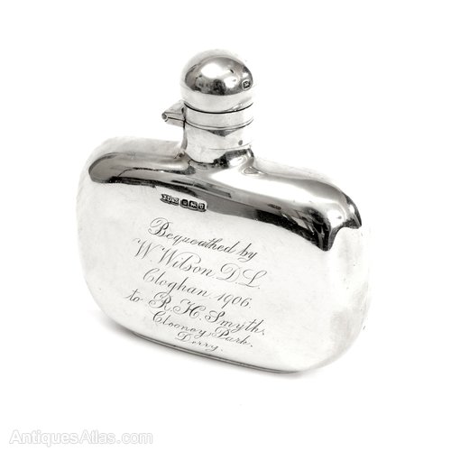 Antiques Atlas - Silver Hip Flask, James Dixon Sheffield 1906 as965a703 ...