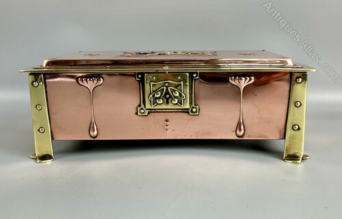 Antiques Atlas - Art Nouveau Copper Brass Enamel Box Austrian ...