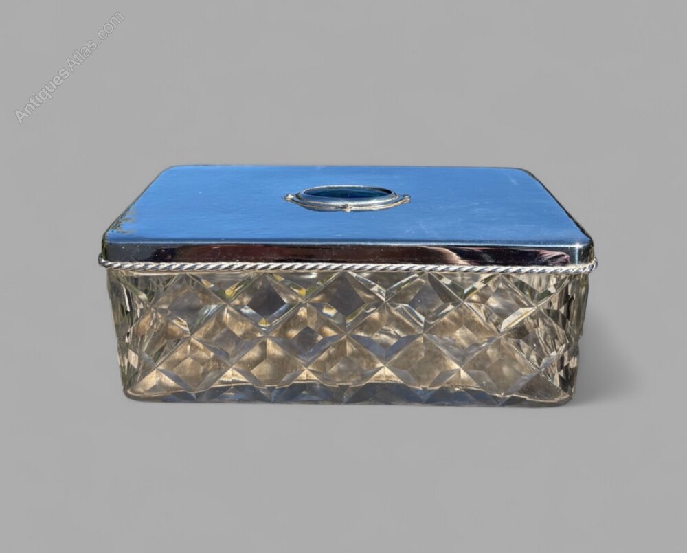 Cambray Ware Arts Crafts Silver Enamel Trinket Box - Levels Antiques