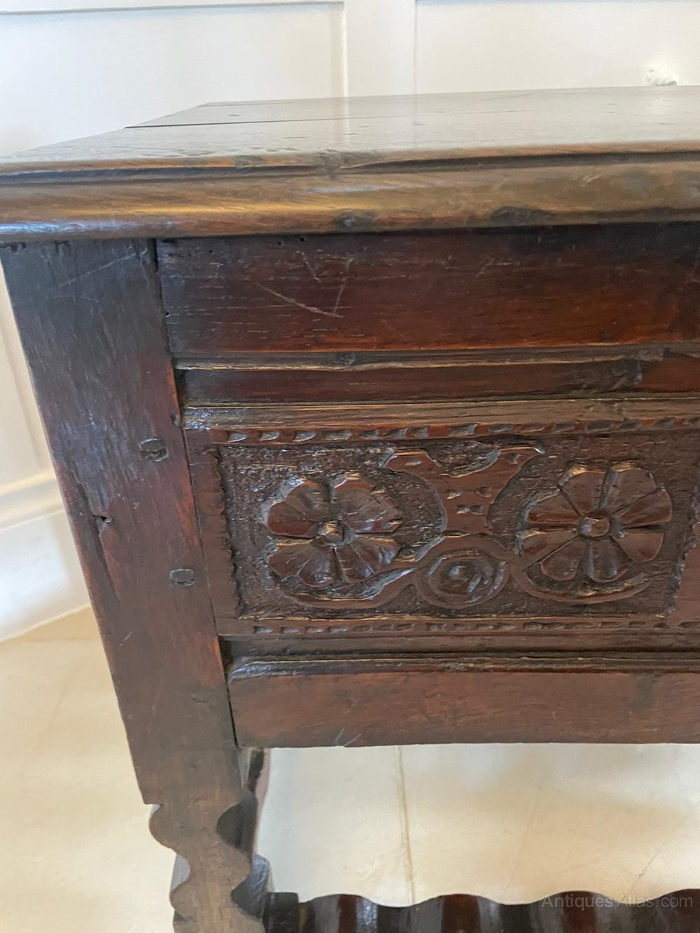 17th Century Antique Oak Box Stool - Antiques Atlas