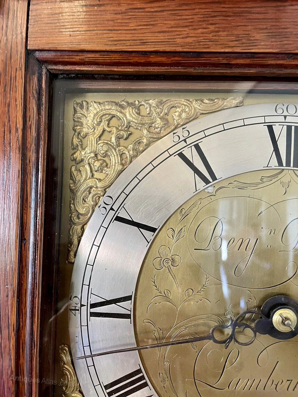 Antiques Atlas - 18th Century Antique Oak Brass Face Longcase Clock ...