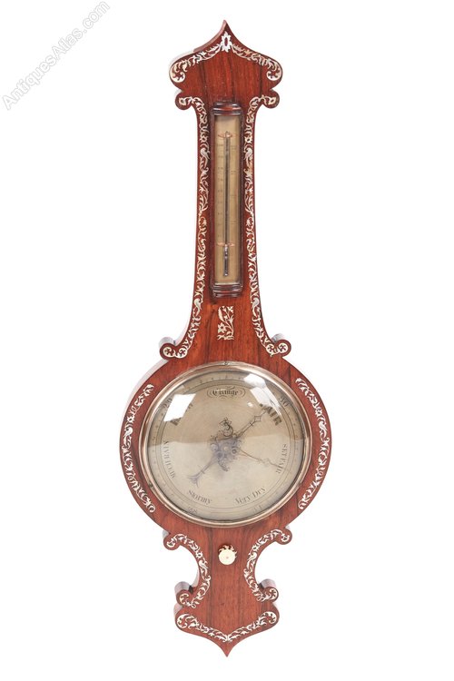 Antiques Atlas - 19th Century Antique Rosewood Inlaid Barometer