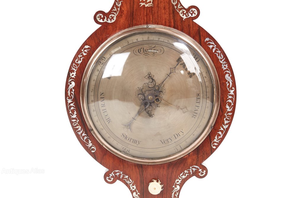 Antiques Atlas - 19th Century Antique Rosewood Inlaid Barometer