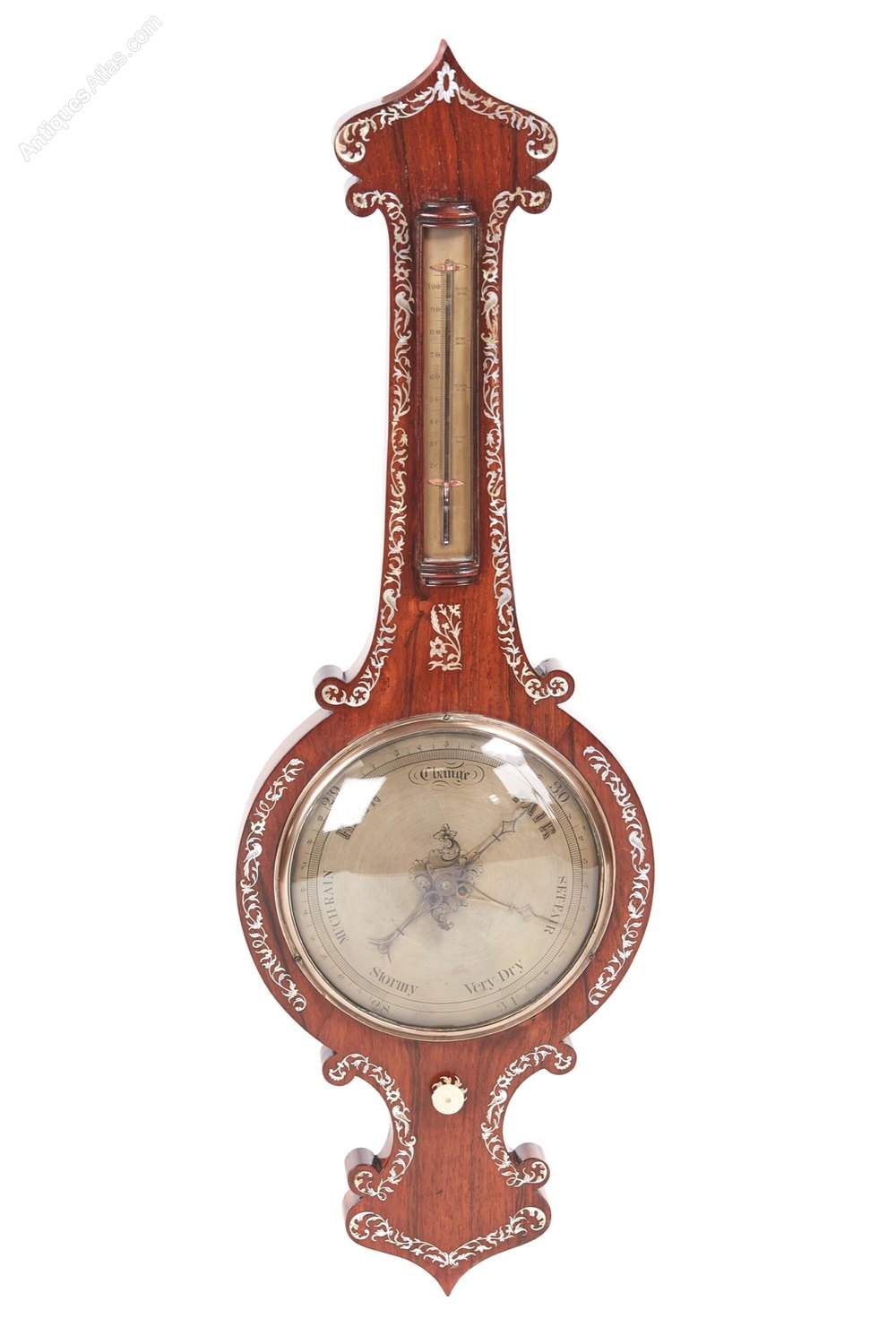 Antiques Atlas - 19th Century Antique Rosewood Inlaid Barometer