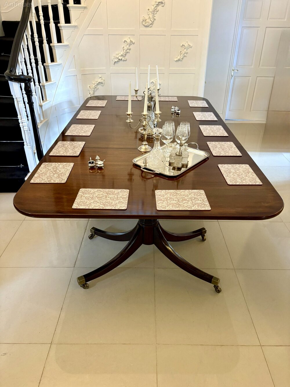 Antique 18 Seater Mahogany 3 Pilar Dining Table as1055a4538 / 2830 ...