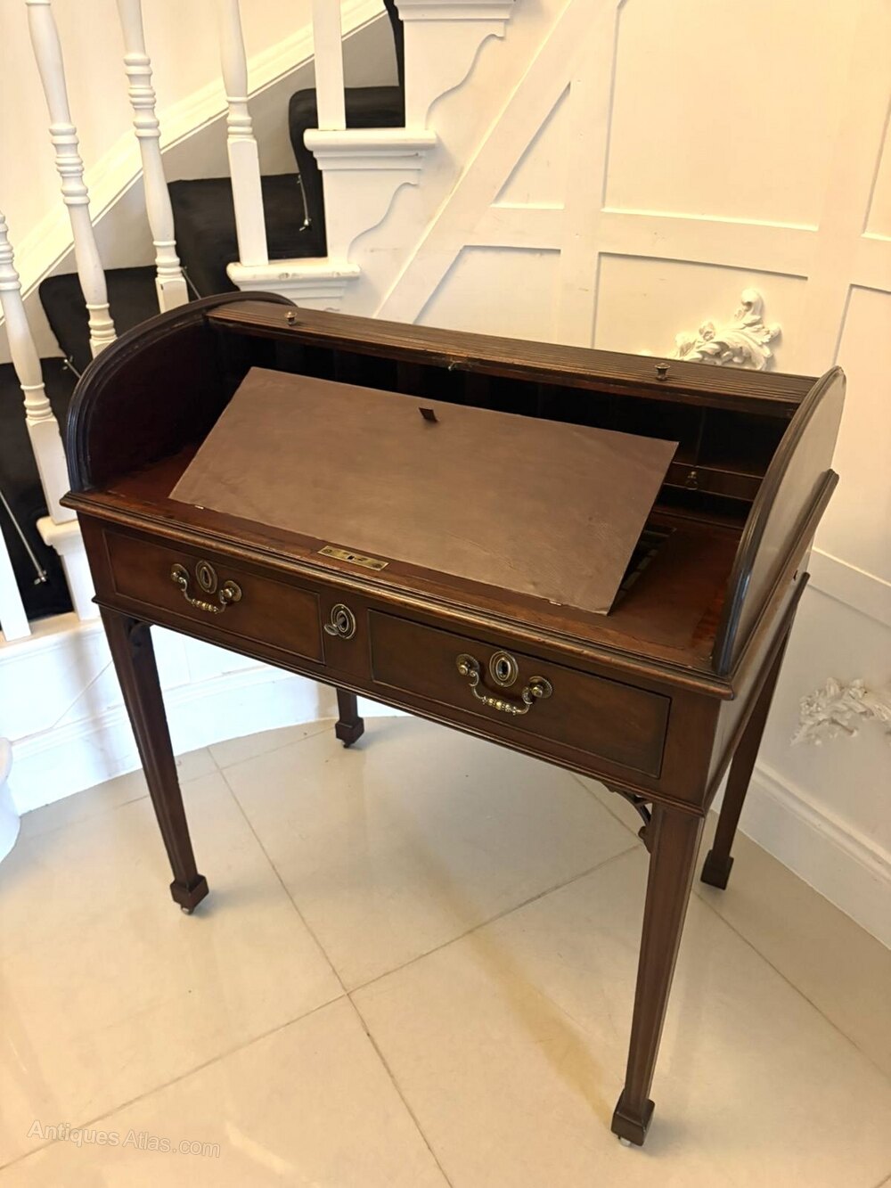 Antique Georgian Mahogany Tambour Cylinder Desk as1055a4866 / 3156 ...
