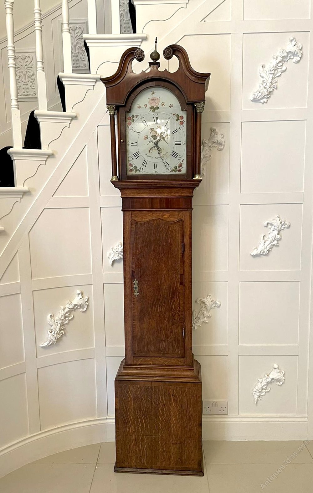 Antiques Atlas - Antique Mahogany And Oak Longcase Clock