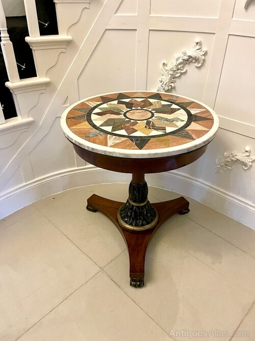 Antique Quality Circular Marble Top Lamp Table - Antiques Atlas
