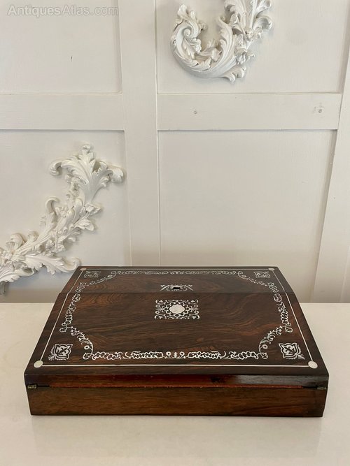 Antiques Atlas - Antique Quality Rosewood Inlaid Writing Box ...