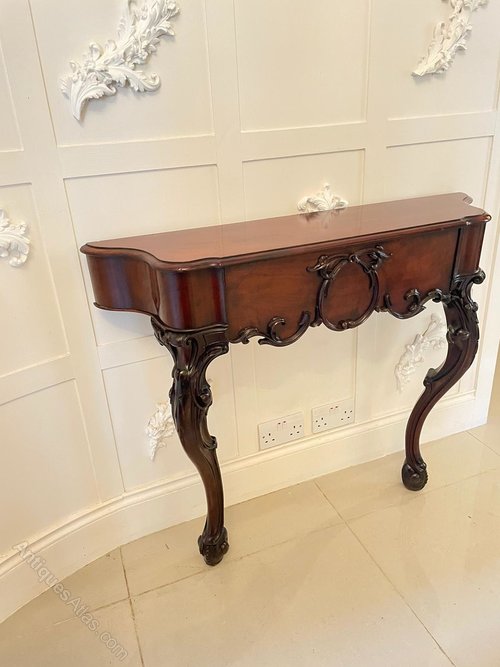 Antique Victorian Carved Mahogany Console Table - Antiques Atlas
