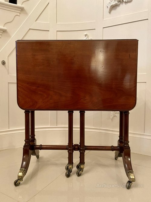 George III Mahogany Spider Leg Drop - Leaf Table - Antiques Atlas