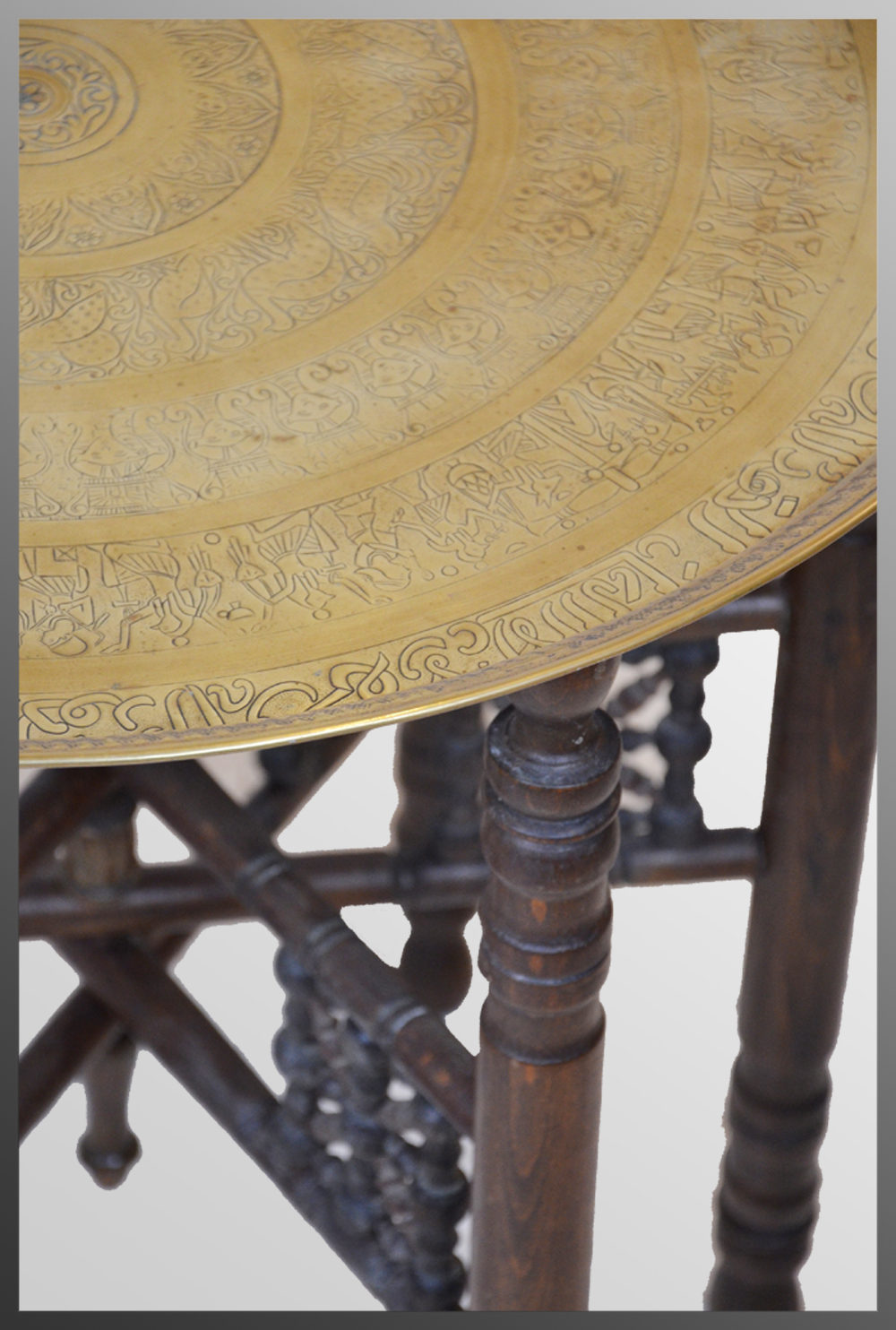 Antique Berber Benares Brass Tray Table - Antiques Atlas