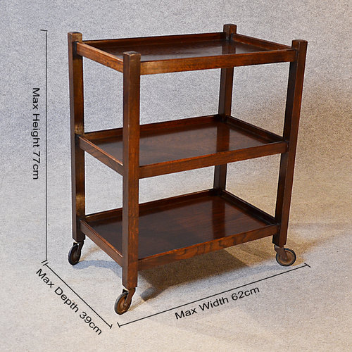 Antique Oak Serving Tea Trolley Vintage Butlers Buffet - Antiques Atlas