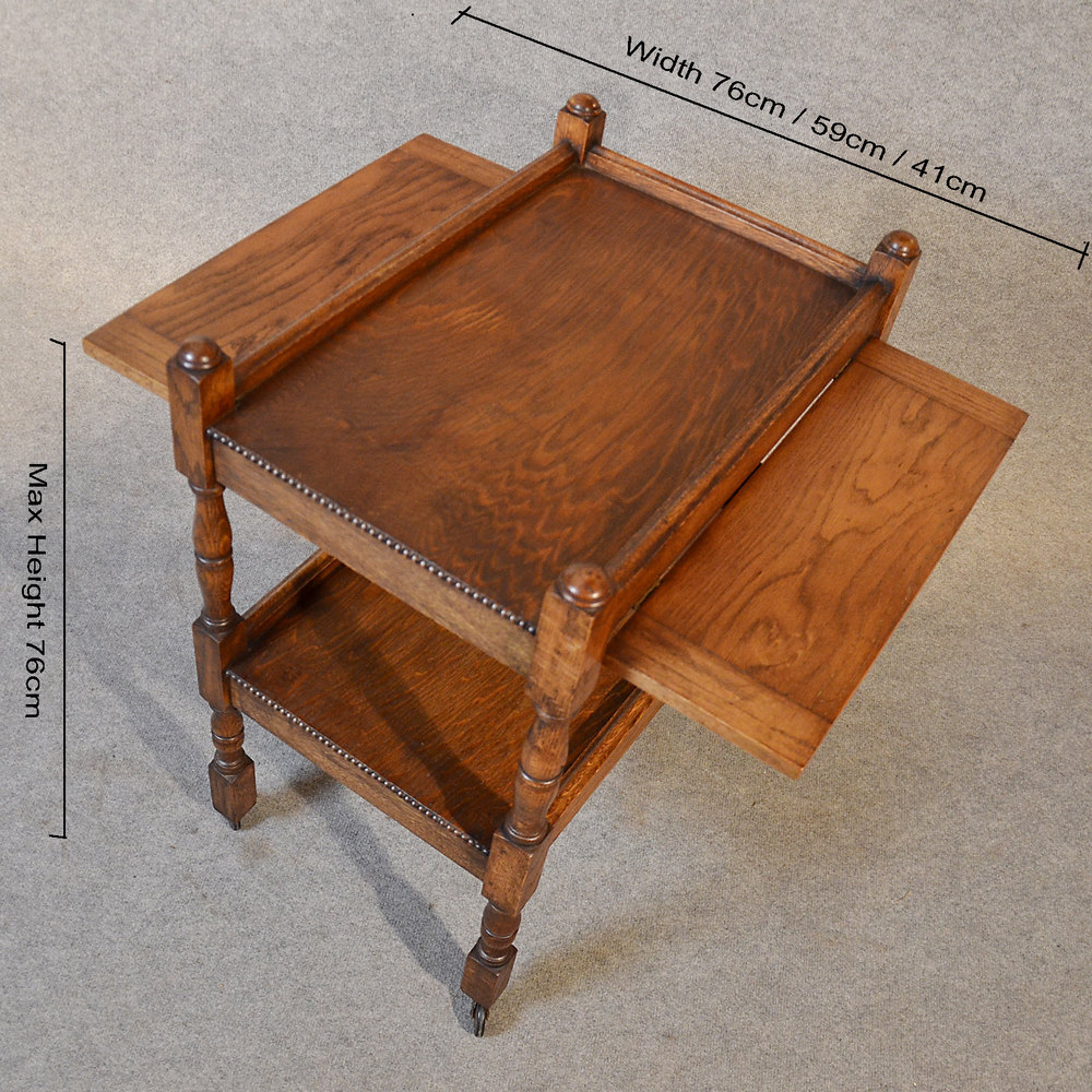 Antique Serving Tea Trolley Oak Edwardian Vintage - Antiques Atlas