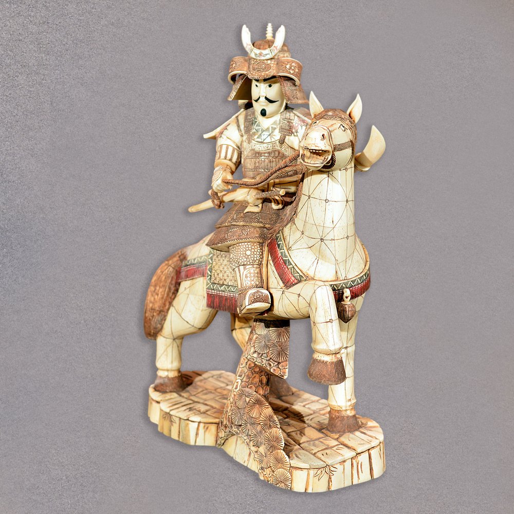 Antiques Atlas - Japanese Carved Okimono Samurai Warrio