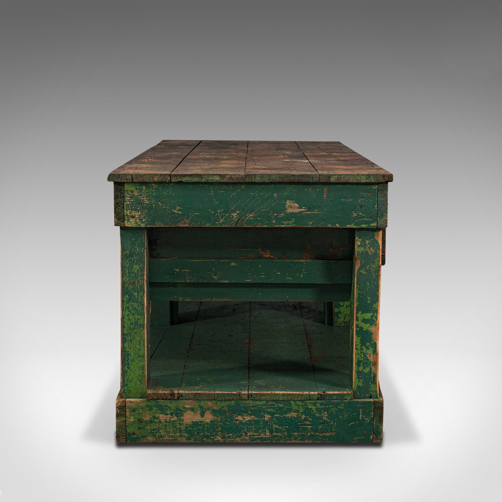 Large Antique Factory Work Table, English, Pine - Antiques Atlas