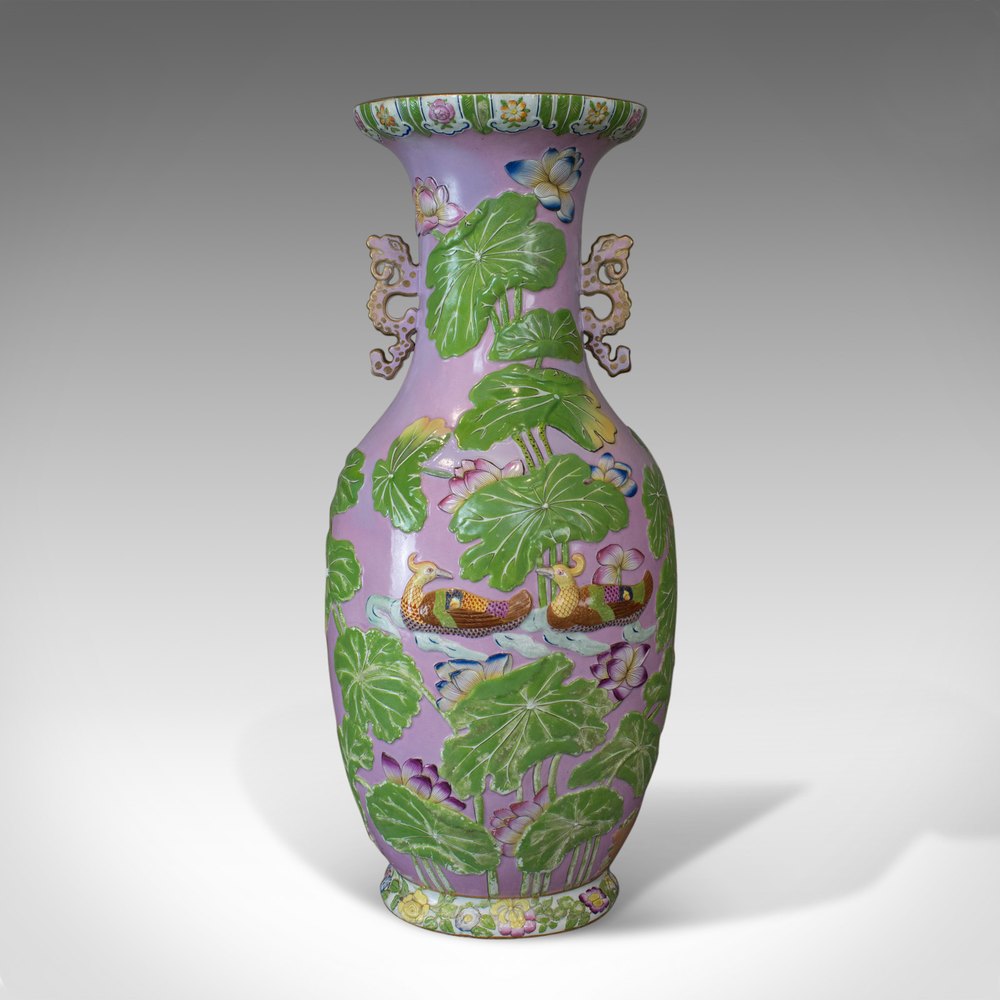 Antiques Atlas - Large Vintage Baluster Vase, Oriental, Ceramic.
