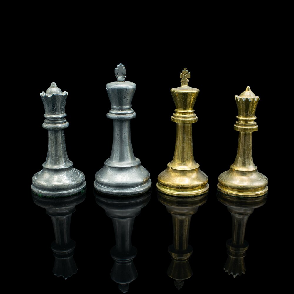 Antiques Atlas - Large Vintage Chess Board, English, Brass, Copper