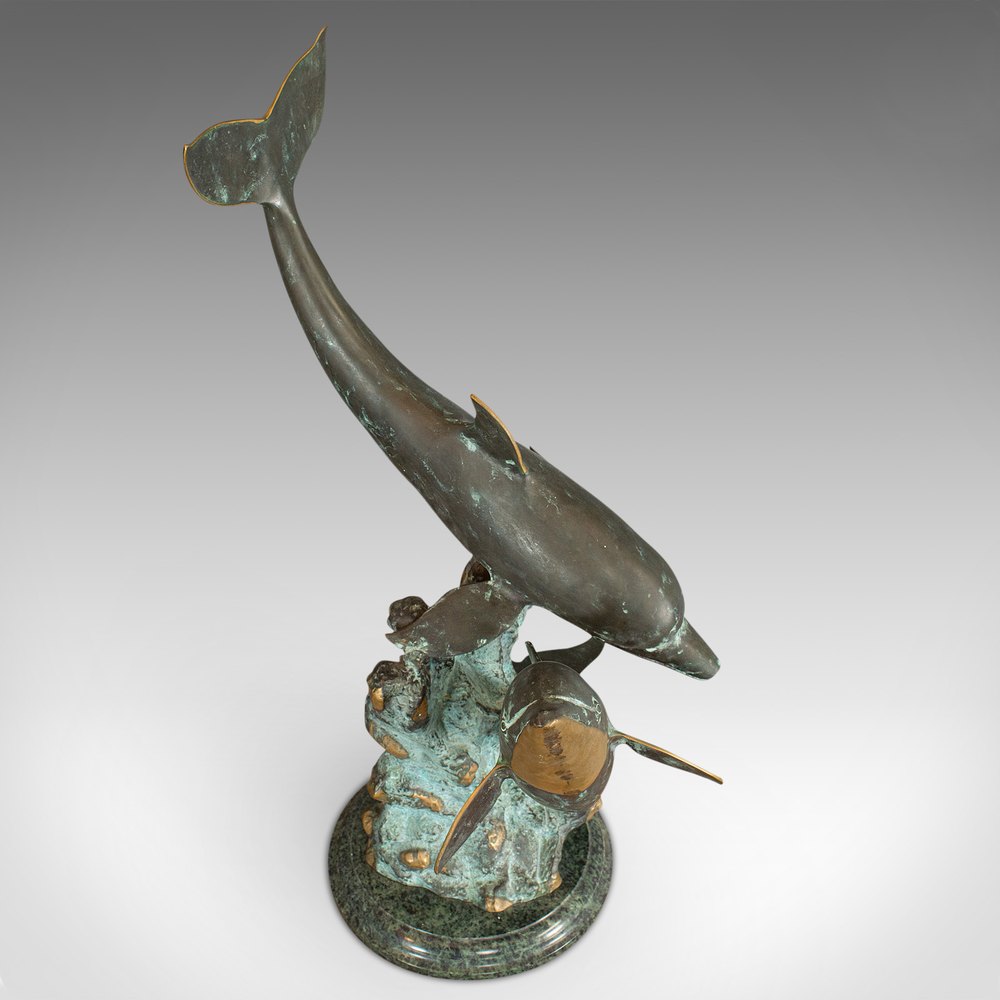 Antiques Atlas - Large Vintage Dolphin Statue, American, Bronze