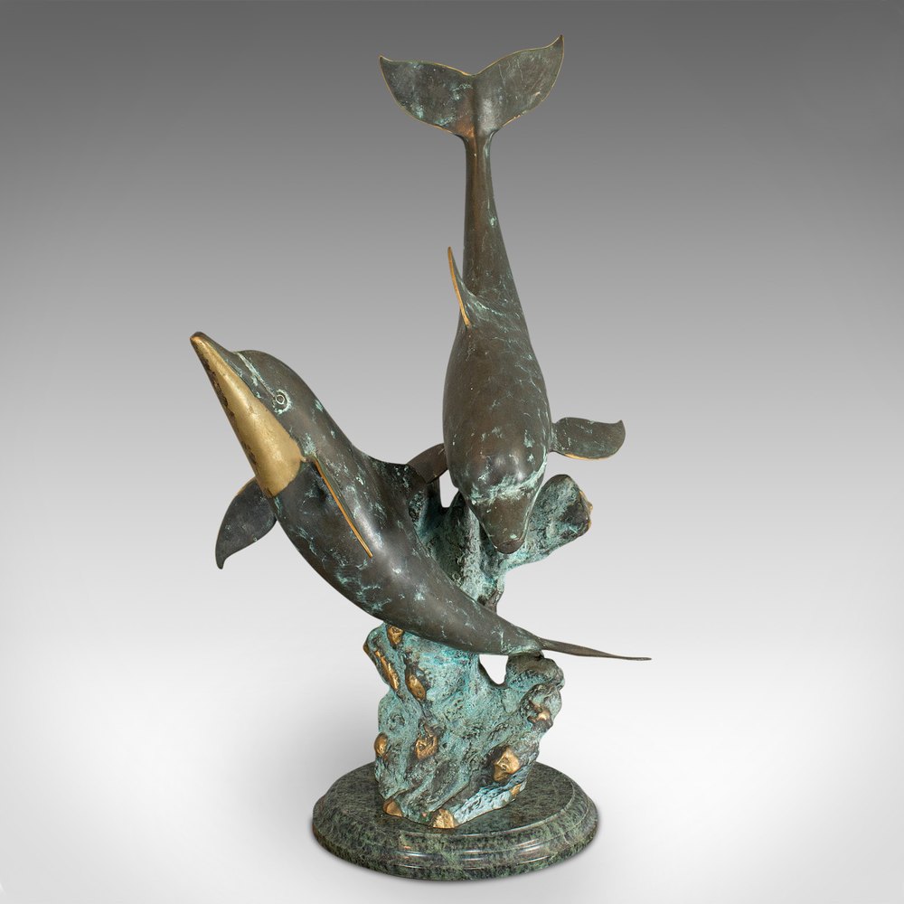 Antiques Atlas - Large Vintage Dolphin Statue, American, Bronze