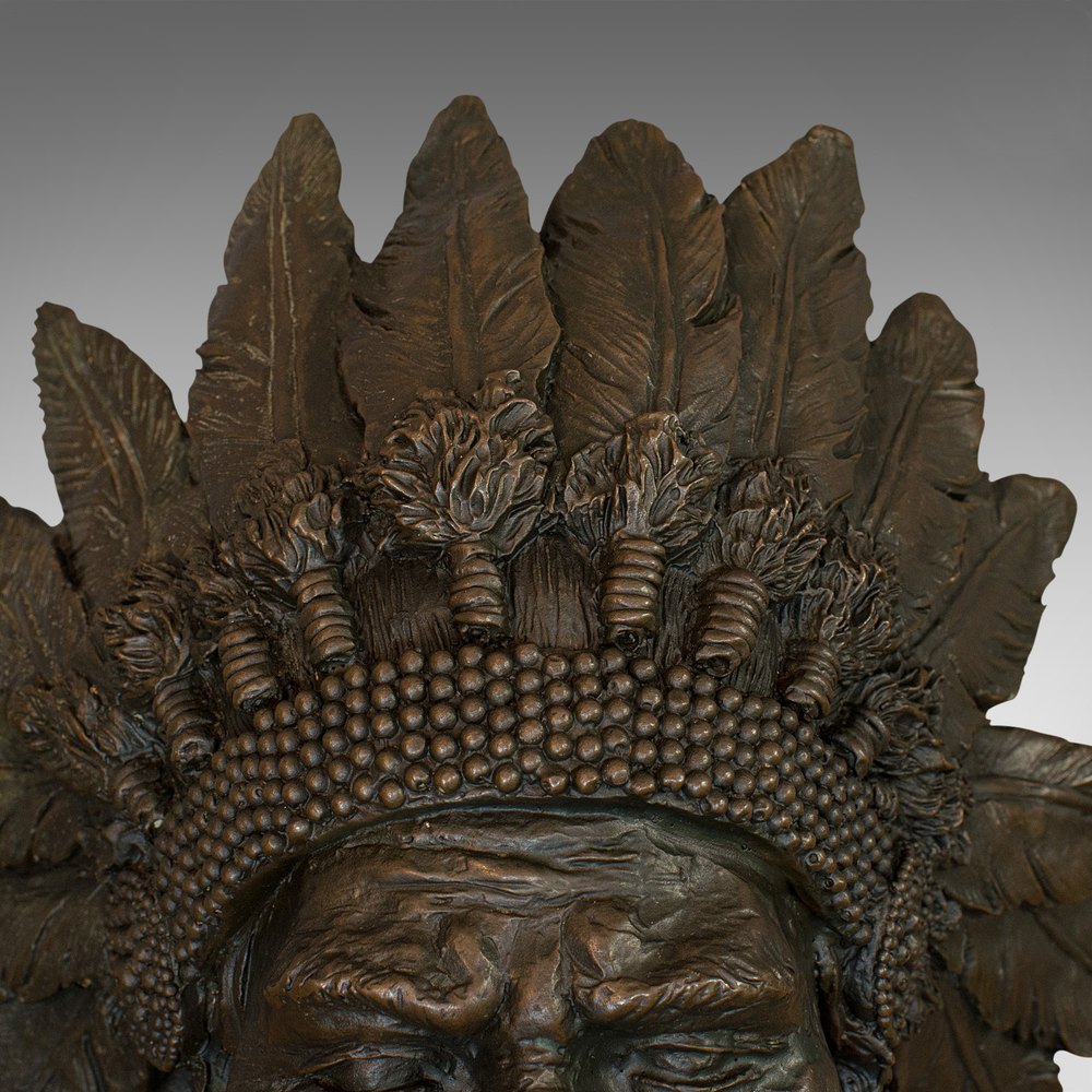 Antiques Atlas - Large Vintage Native American Chief Bust, Bronze ...