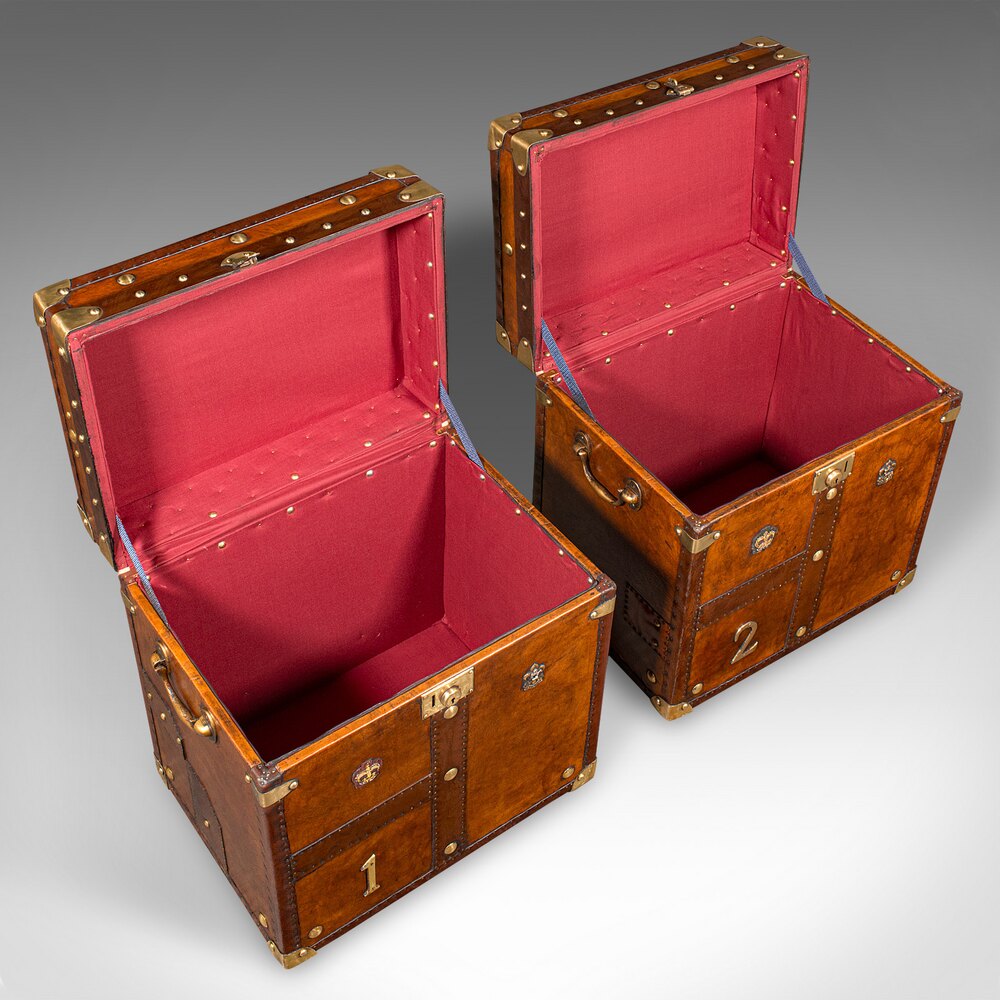 Antiques Atlas - Pair Of Vintage Officer's Campaign Luggage Cases ...