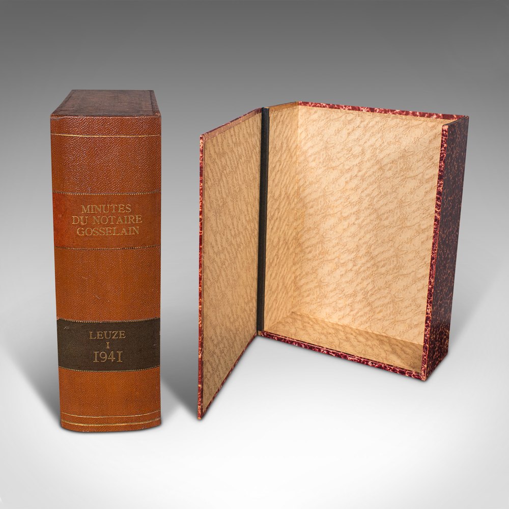 Antiques Atlas - Pair Of Vintage Book Boxes, English, Leatherbound