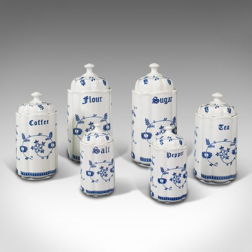 Antiques Atlas - Set Of 6 Vintage Storage Jars, German, Ceramic
